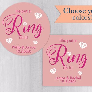 Engagement Stickers, Engagement Party Favor Sticker, Wedding Stickers ...