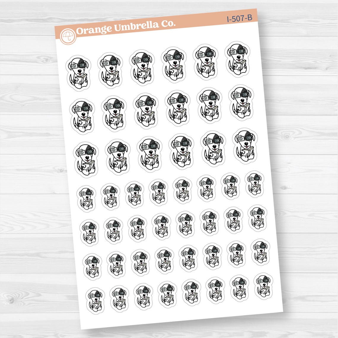 Stella Dog Reading Icon Planner Stickers | I-507 - Etsy
