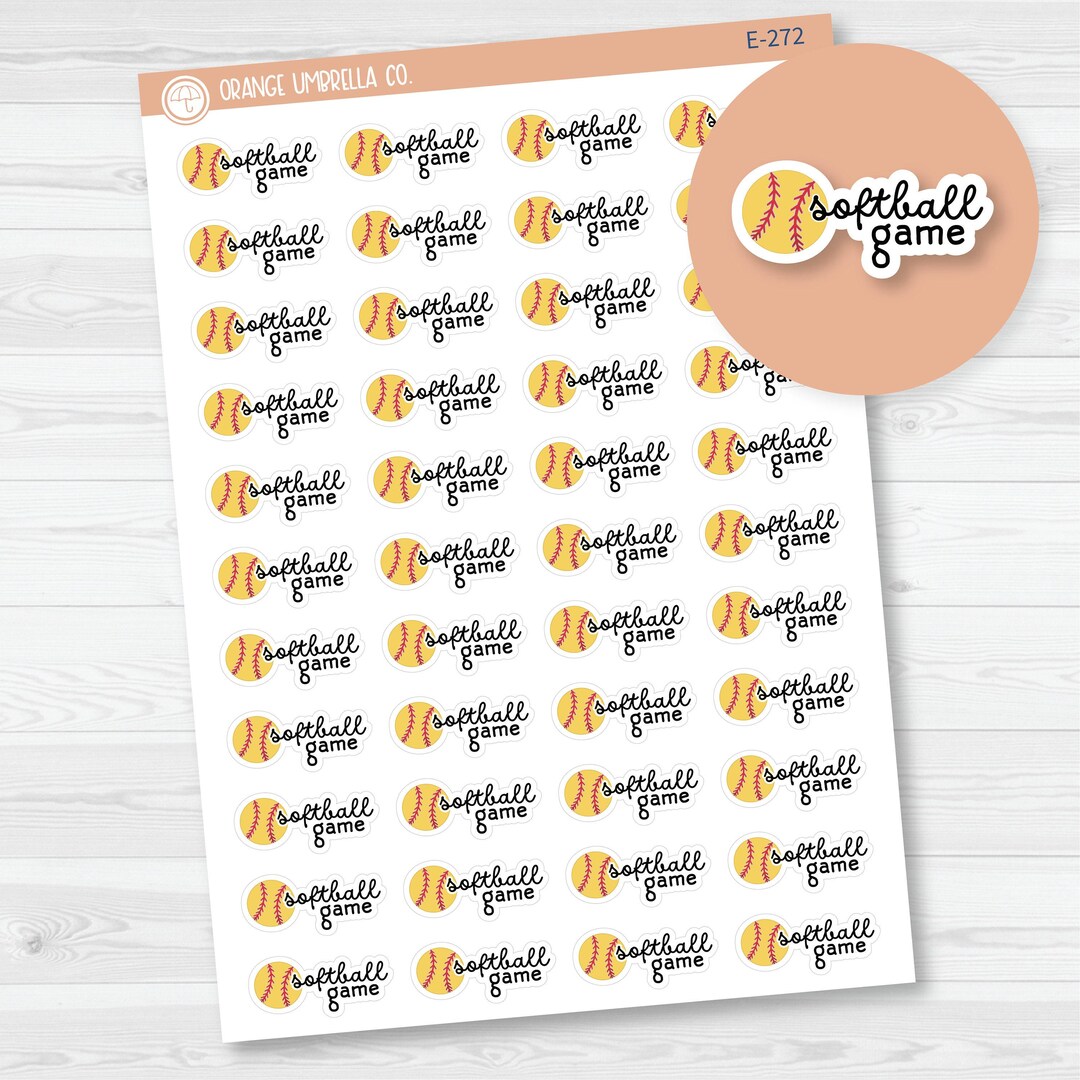 Softball Game Event Label Planner Stickers | F16 | E-272 - Etsy