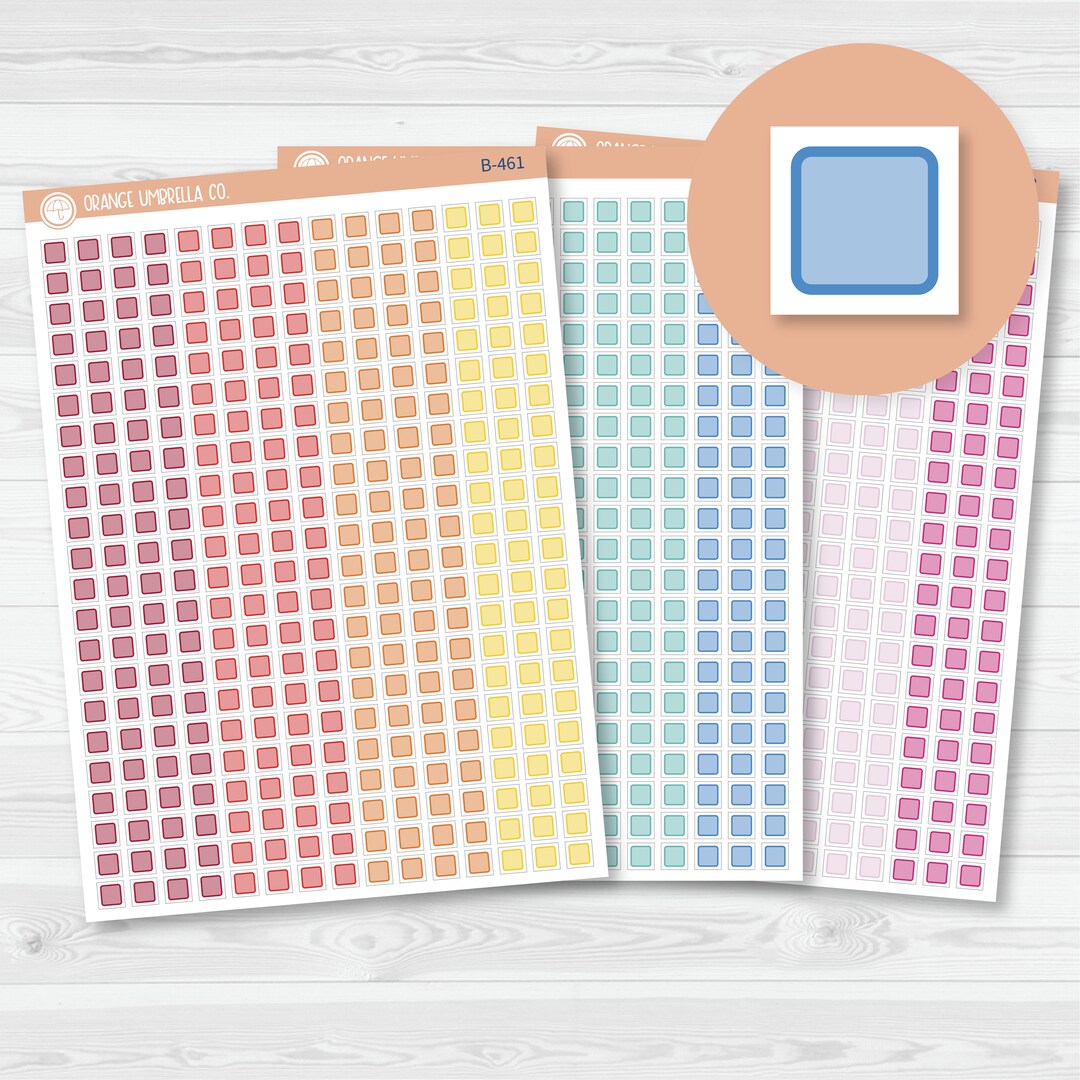 Single Individual Checkbox Planner Stickers, Square Check Box Labels ...