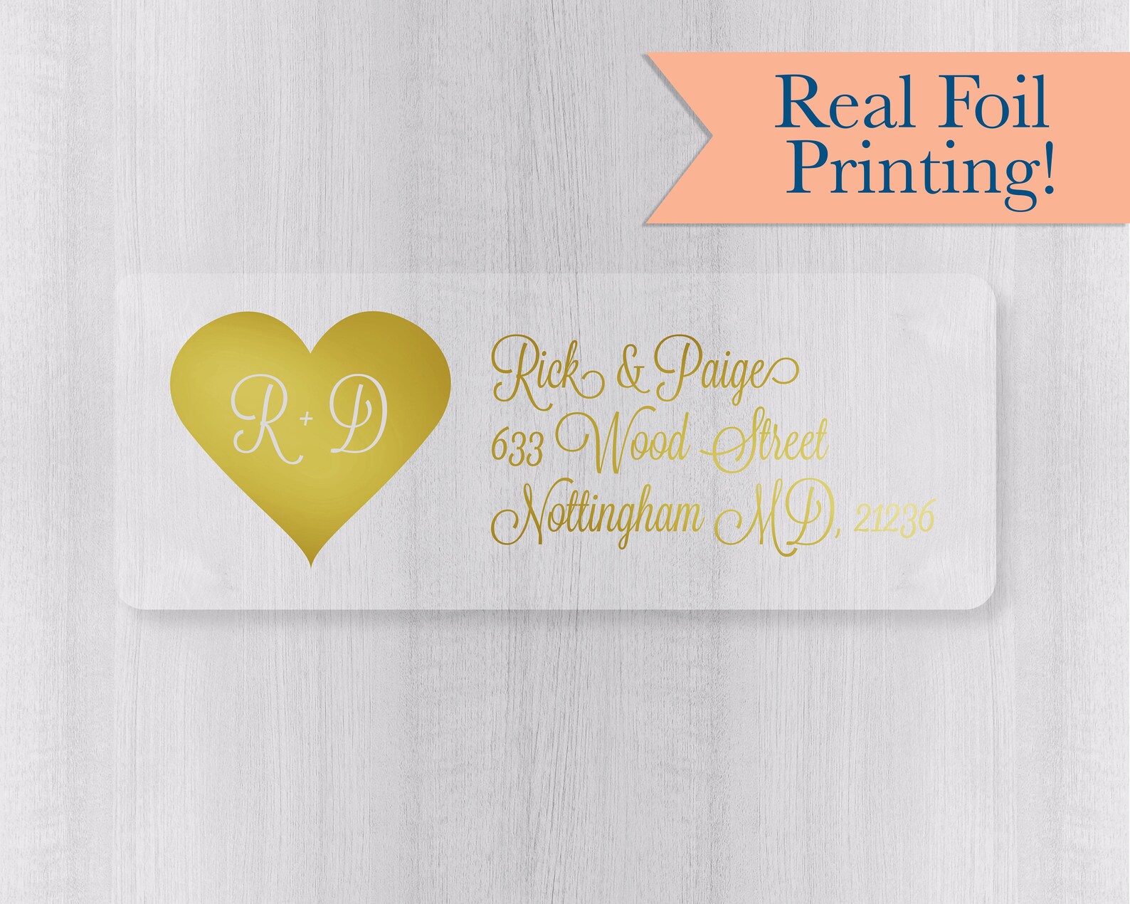 Wedding Invitation Return Address Labels Gold Foil on Clear | Etsy