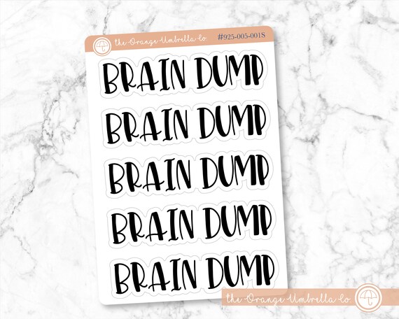 Brain Dump Header Script Planner Stickers and Labels F1 - Etsy