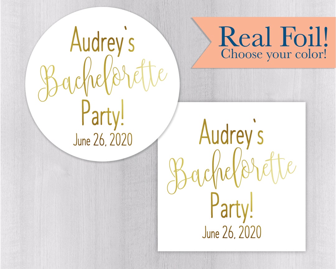 Bachelorette Party Gold Foil Stickers, Bachelorette Party Labels, Gold ...