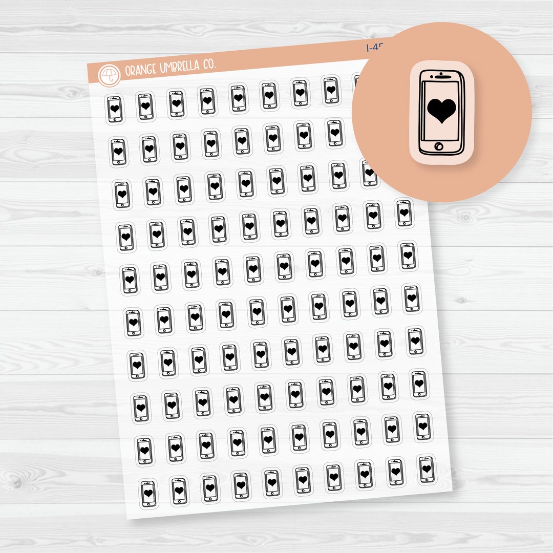 To Call Icons | Hand Doodled Cell Phone Planner Stickers | Clear Matte ...