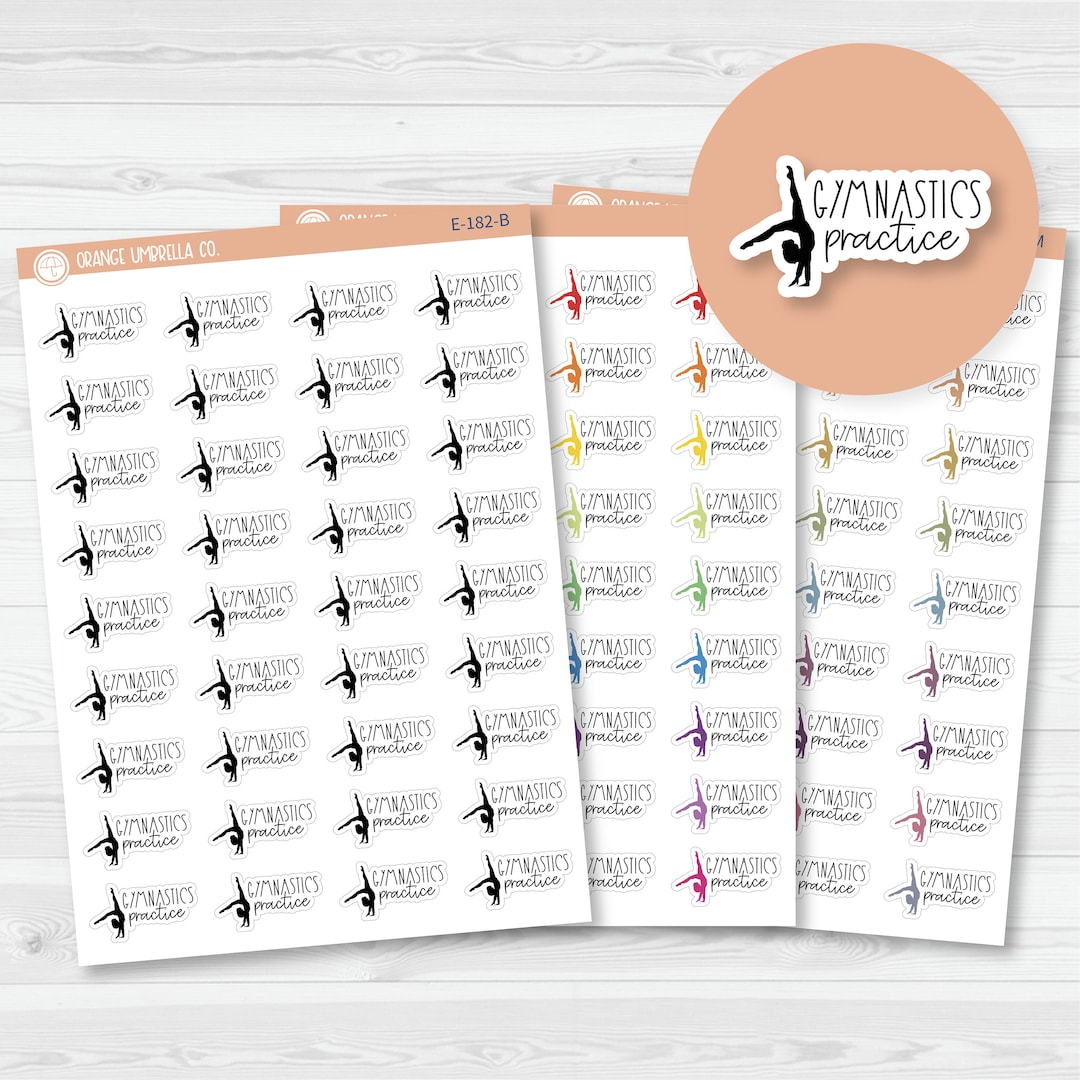 Gymnastics Practice Icon Script Planner Stickers | FC12 | E-182 - Etsy