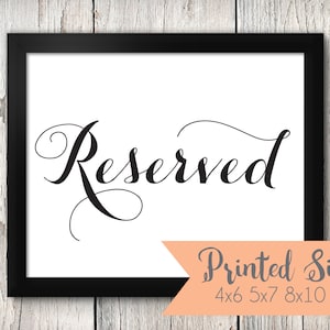 Reserved Wedding Sign, Reserved Wedding Sign, Printed Reserved Wedding ...