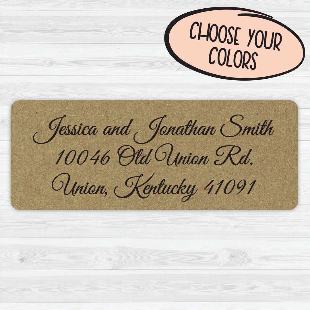 Wedding Invitation Return Address Kraft Labels | Wedding Invitation ...