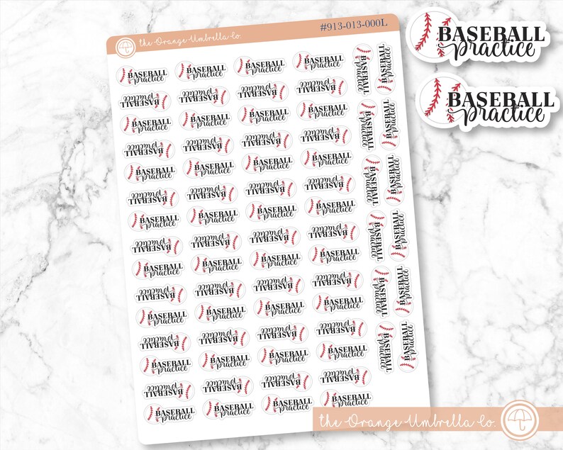 Baseball Practice Icon Script Planner Stickers E-005 / - Etsy