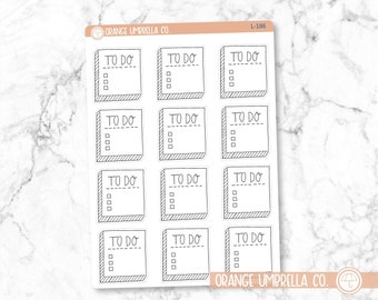 12 Sticky Note Planner Stickers, Notepad Planner Stickers, Blank Doodle ...