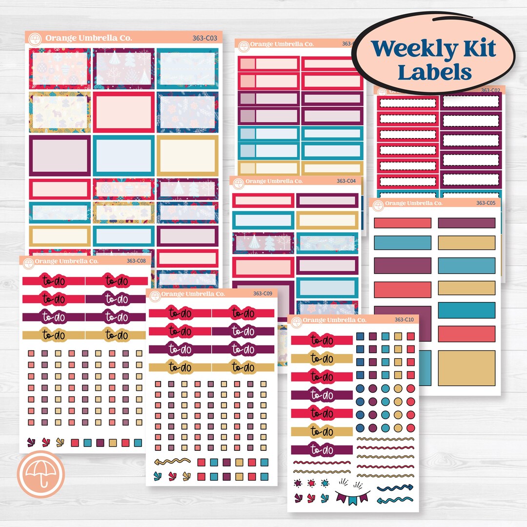 Winter Scene January Kit | Weekly Add-on Labels Planner Kit Stickers ...
