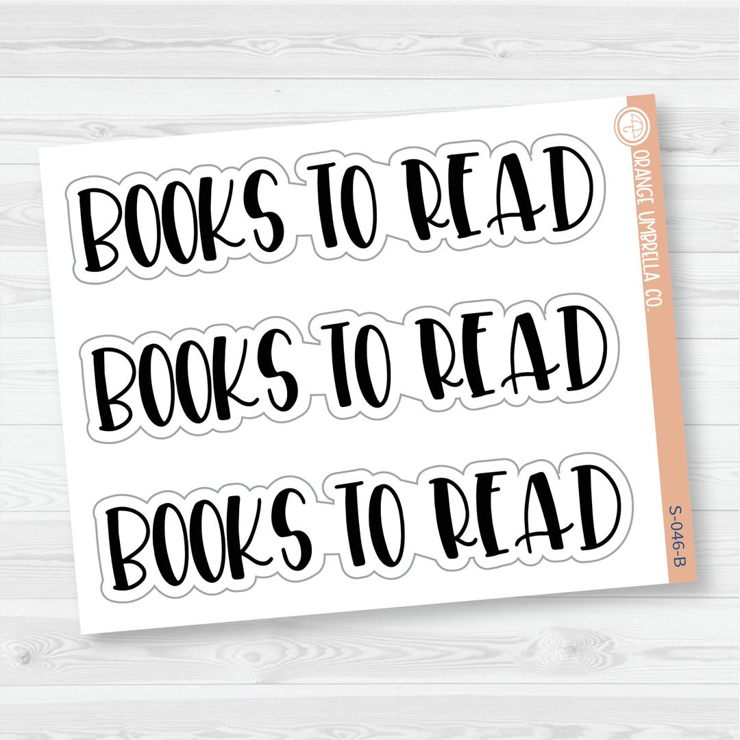 Books to Read Header Script Planner Stickers | F1 | S-046-B - Etsy