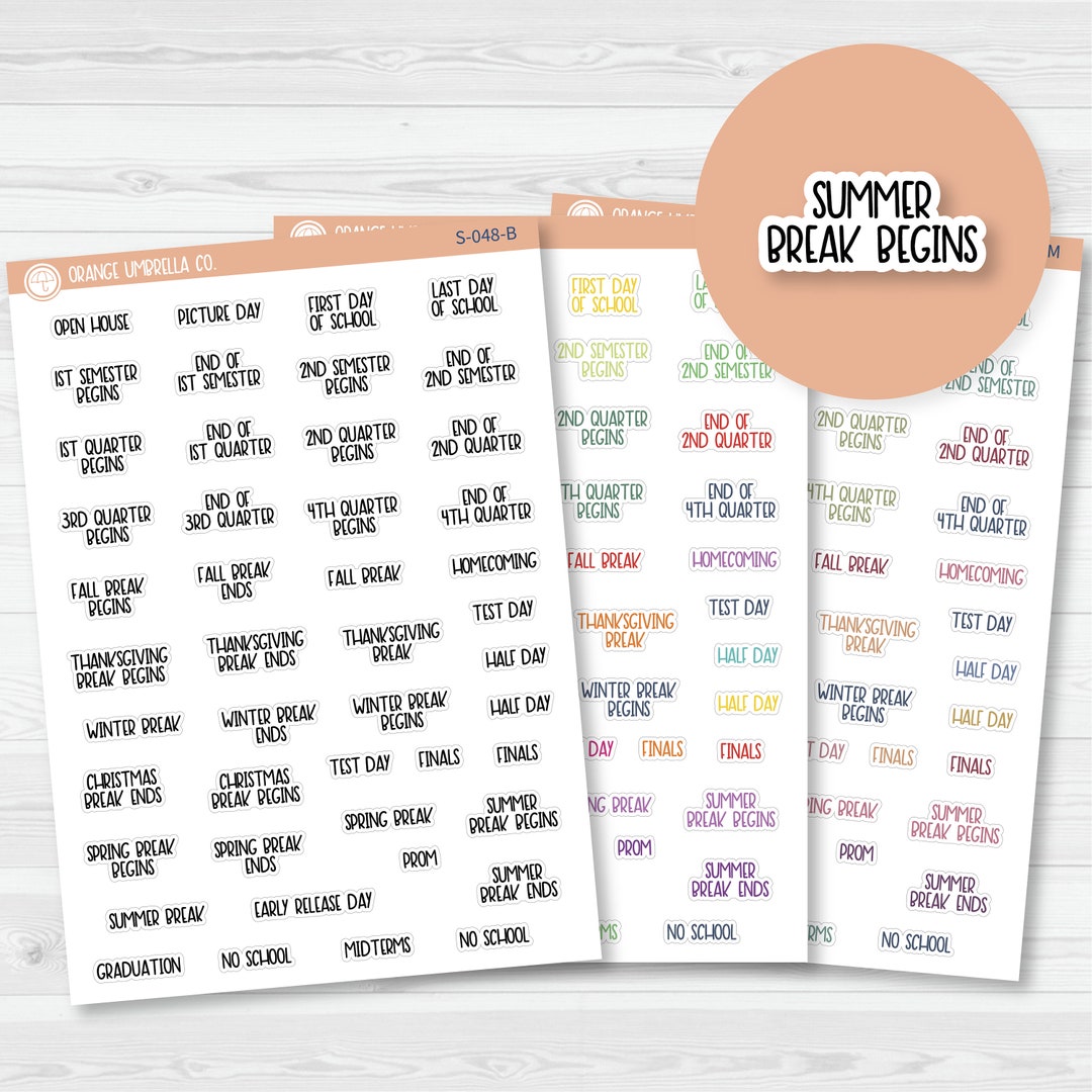 School Related Holiday Mini Script Planner Stickers | F8 | S-048 - Etsy