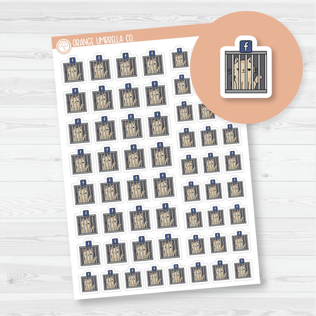 CLEARANCE Spazz Cat FB Jail Icon Planner Stickers I-389 - Etsy