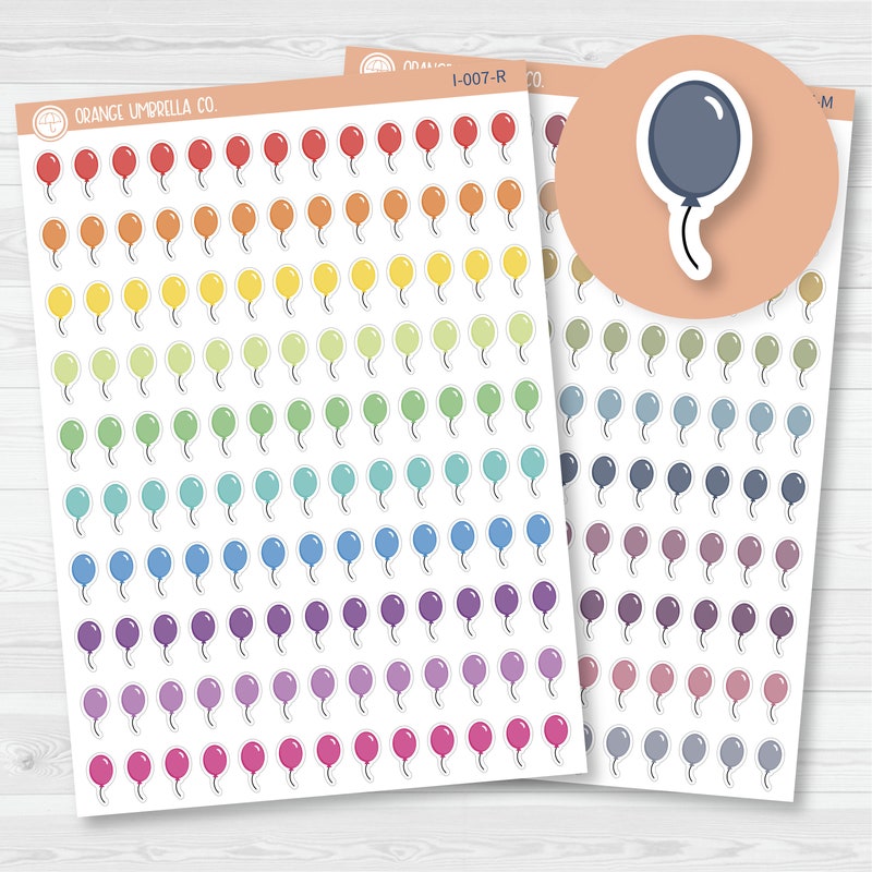 Balloon Stickers - Etsy