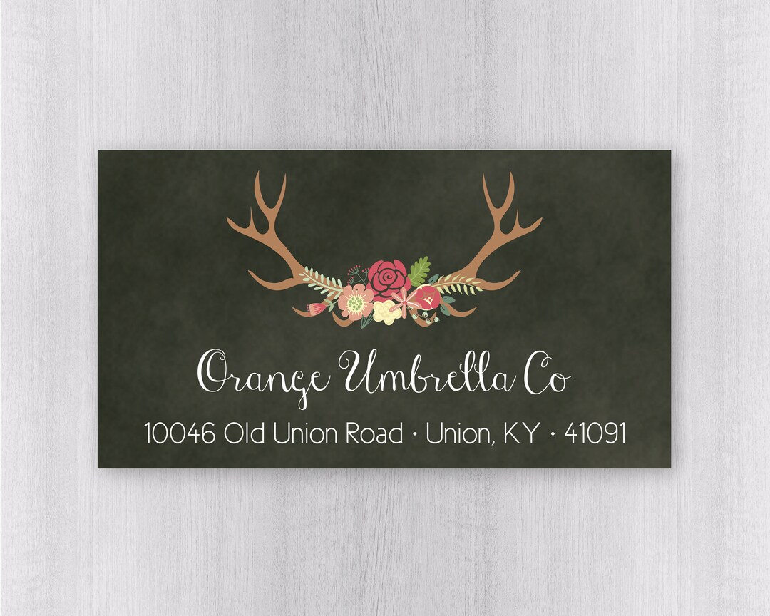 Deer Antler Return Address Labels, Christmas Address Labels, Return ...