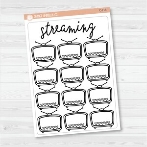 Streaming Tracker Full Page A5 & 7x9 Size Deco Planner Stickers | C-218 ...