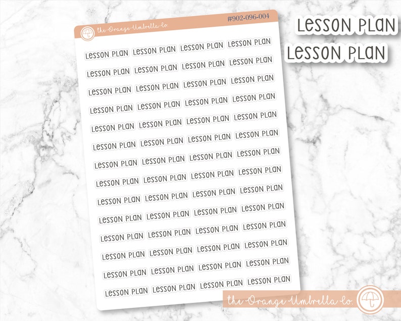 Lesson Plan Label Planner Stickers Script Lesson Etsy