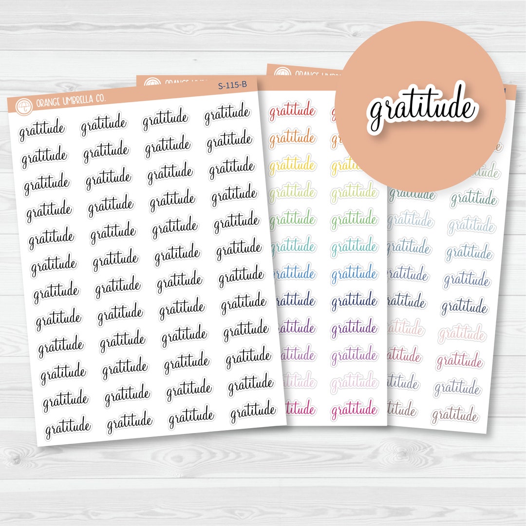 Gratitude Script Planner Stickers | F4 | S-115 - Etsy
