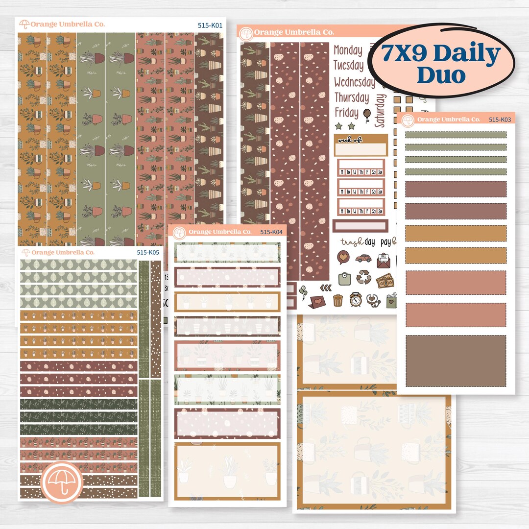 Houseplants & Plants Kit | 7x9 Erin Condren Daily Duo Planner Kit ...