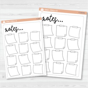 Notes Tracker Full Page A5 & 7x9 Size Deco Planner Stickers | C-216 - Etsy