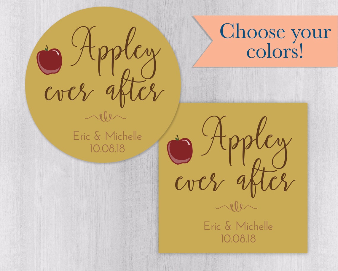 Appley Ever After Wedding Stickers Wedding Favors Wedding - Etsy