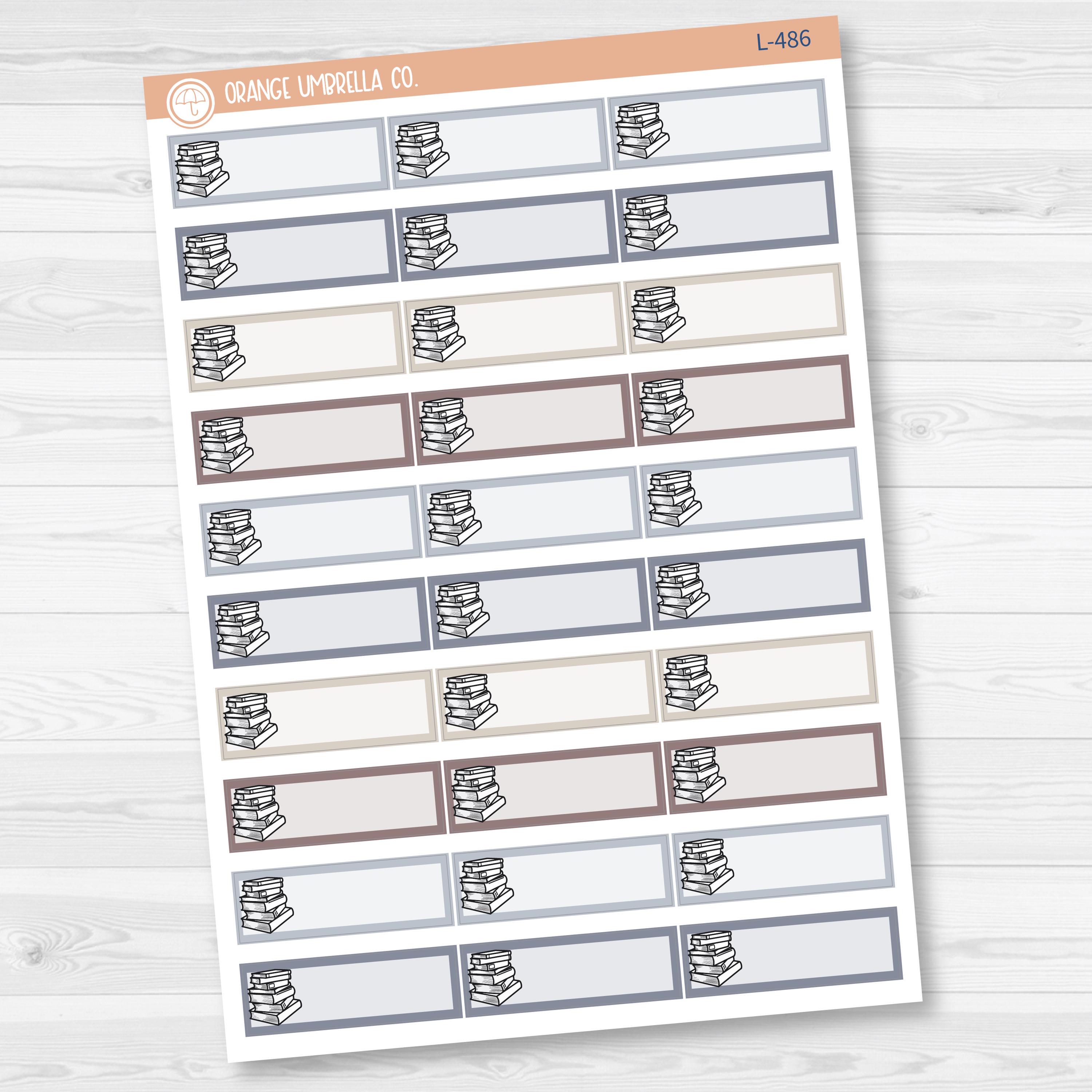 Book Stack / Reading Tracker Color Label & Icon Planner Stickers | L ...