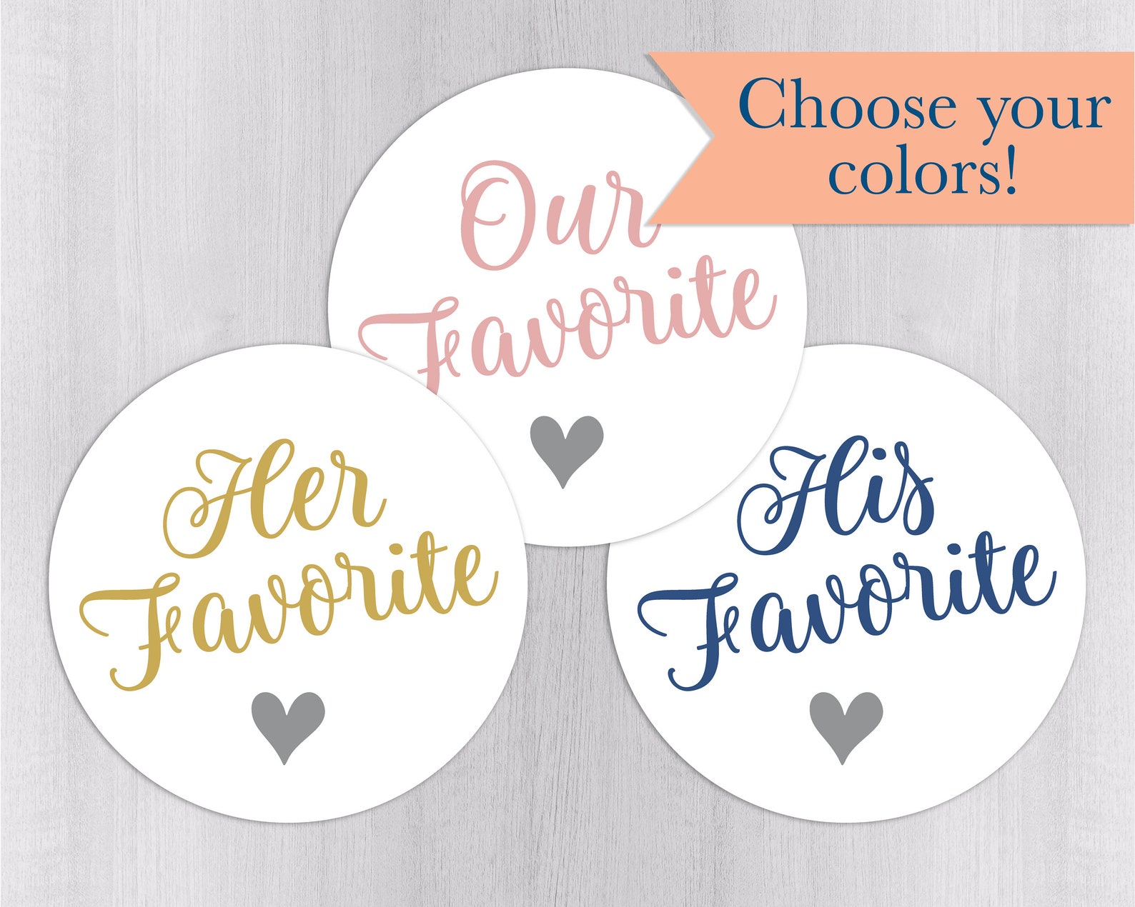 His Favorite Her Favorite Our Favorite Wedding Stickers, Favorites ...