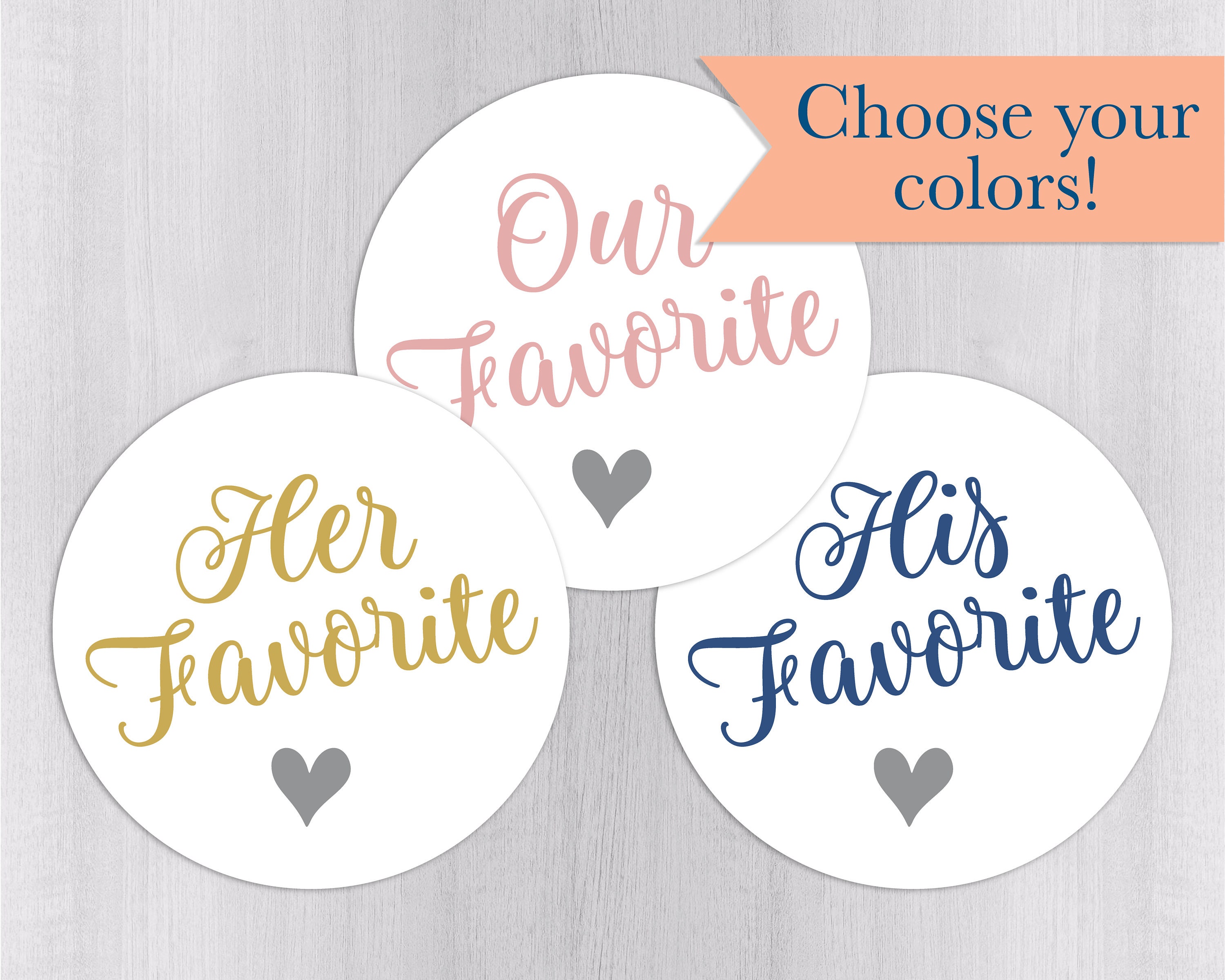 His Favorite Her Favorite Our Favorite Wedding Stickers | Etsy