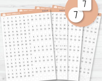 Days of the Month color Date Stickers Bullet Journal Stickers Planner ...