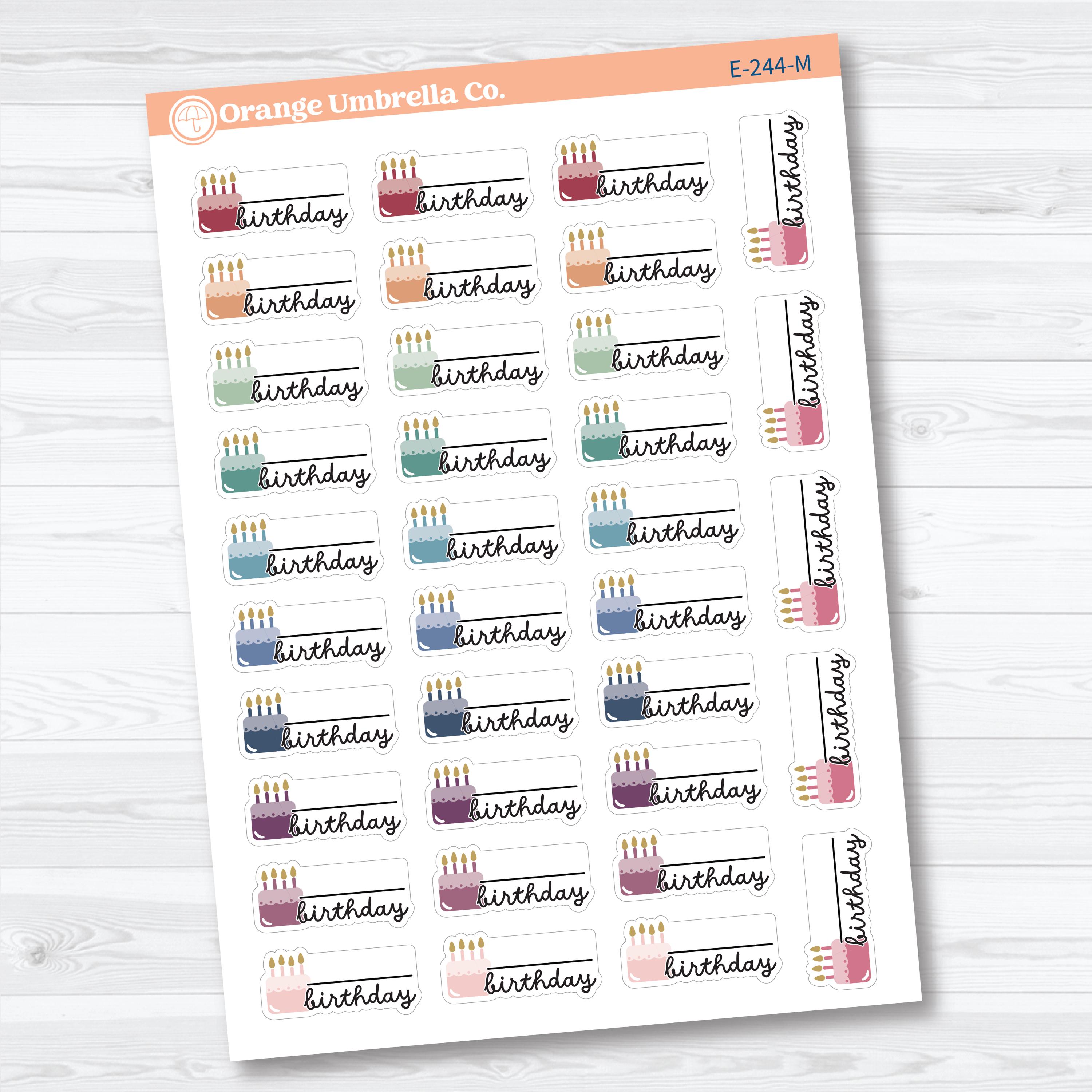 Birthday Fill-in Stickers | Cake Candle Event Labels for Planners | F16 ...
