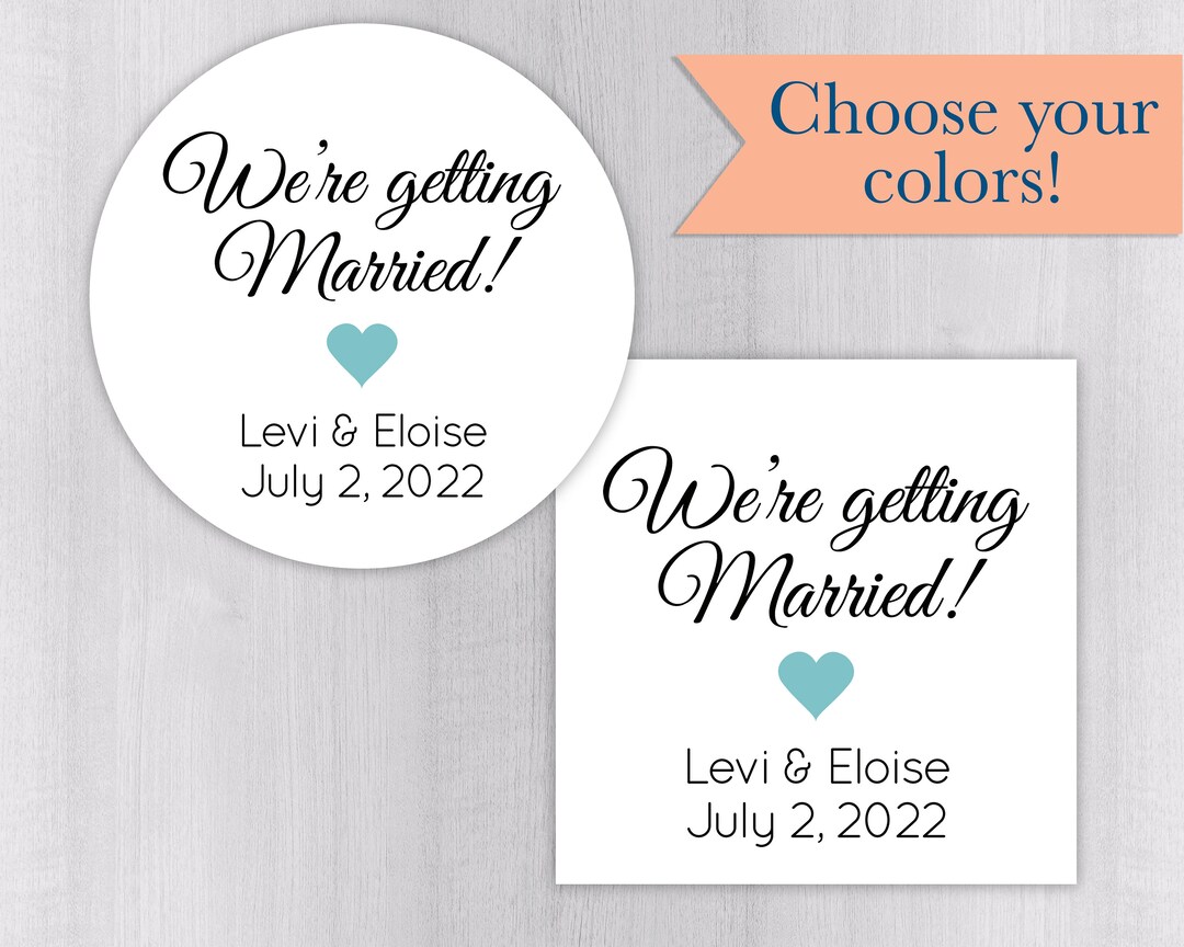 Save the Date Sticker, We're Getting Married Sticker, Wedding Stickers ...