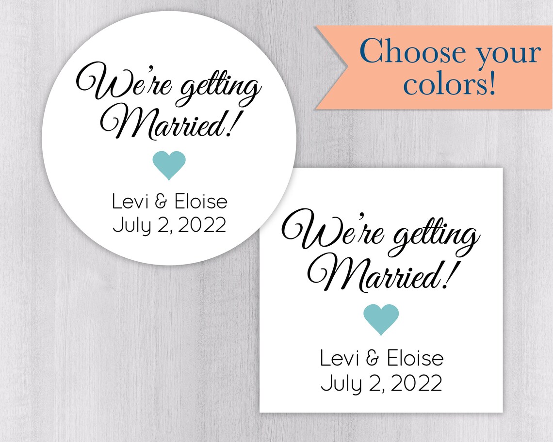 Save the Date Sticker We're Getting Married Sticker - Etsy