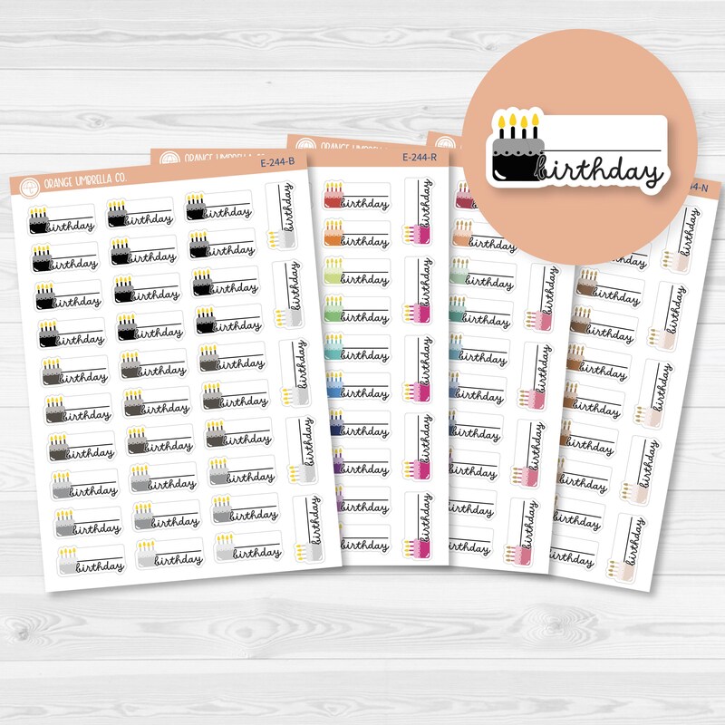 Birthday Planner Stickers - Etsy