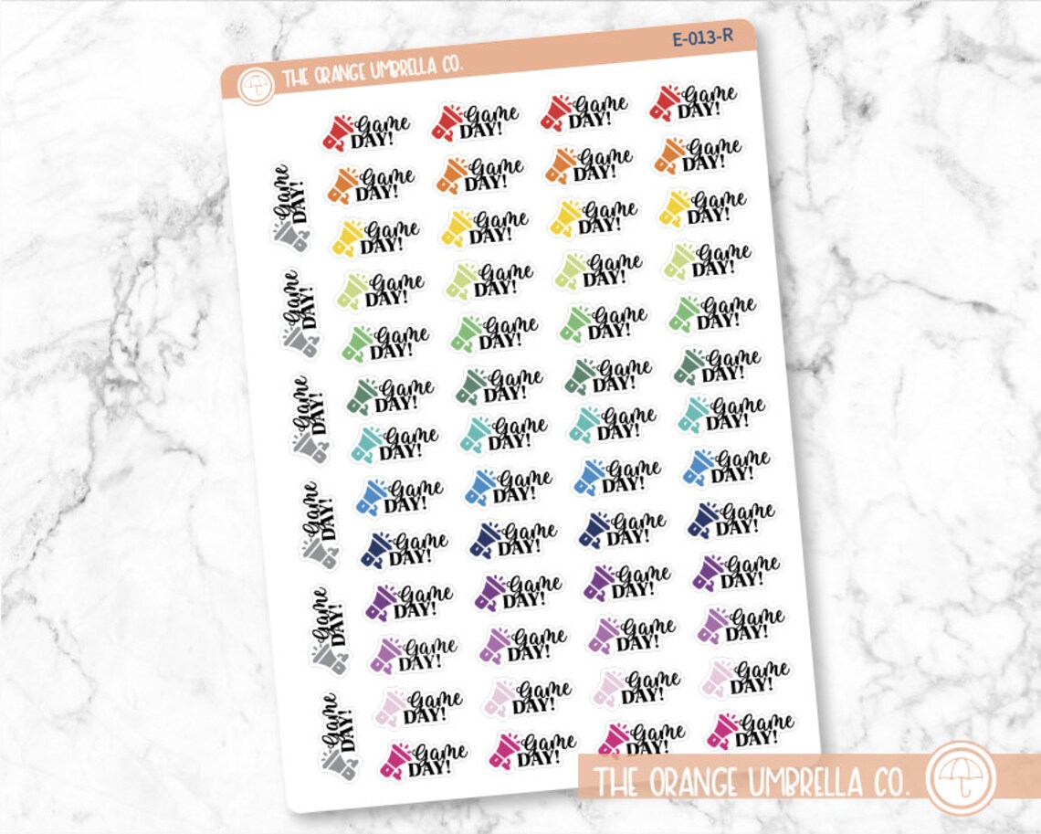 Game Day Cheer/cheerleading Icon Script Planner Stickers and - Etsy