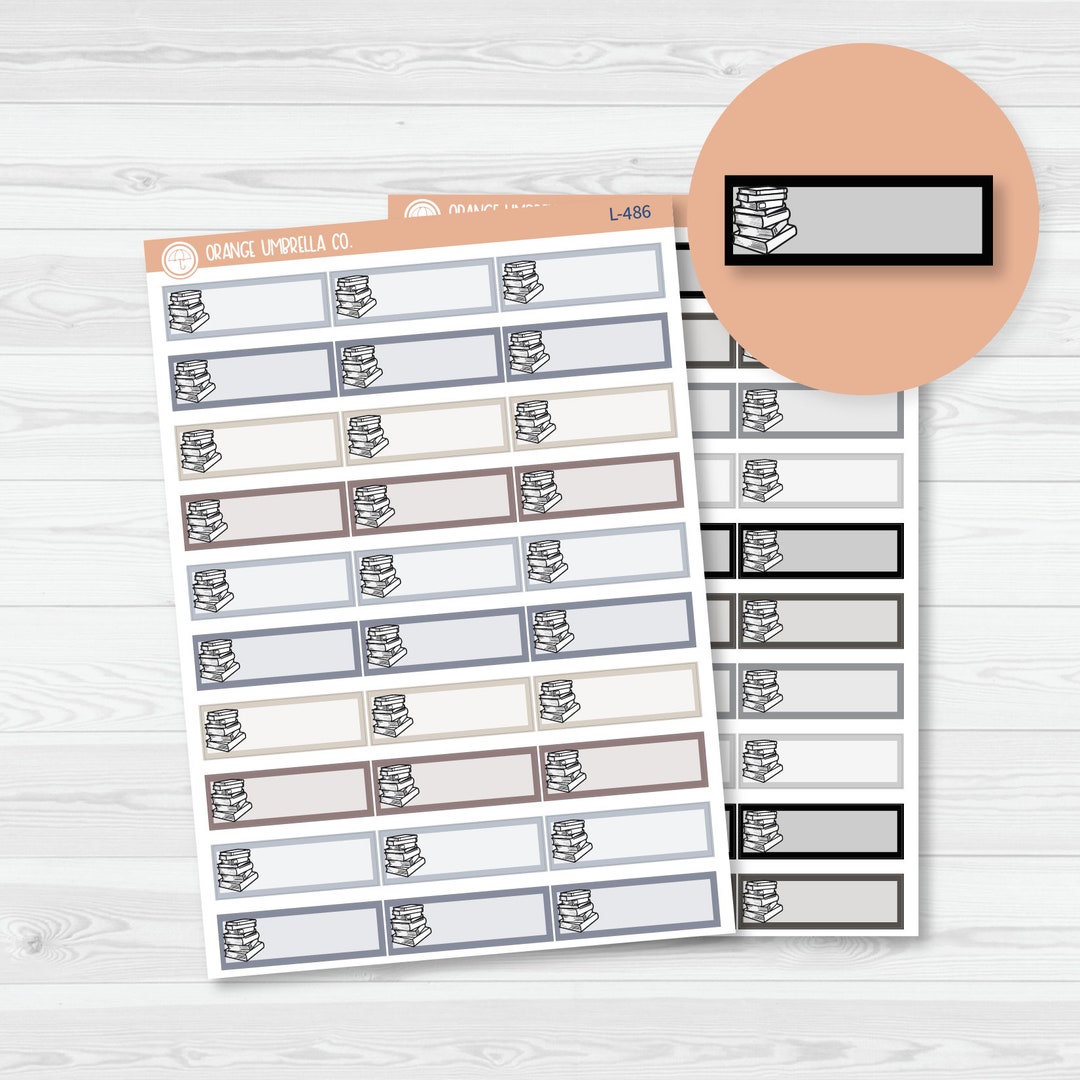 Book Stack / Reading Tracker Color Label & Icon Planner Stickers | L ...