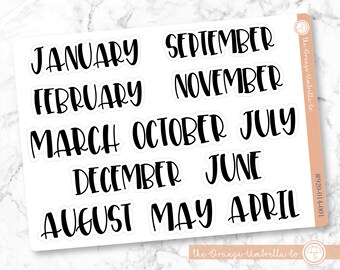 Month Script Header Stickers Font C - Etsy