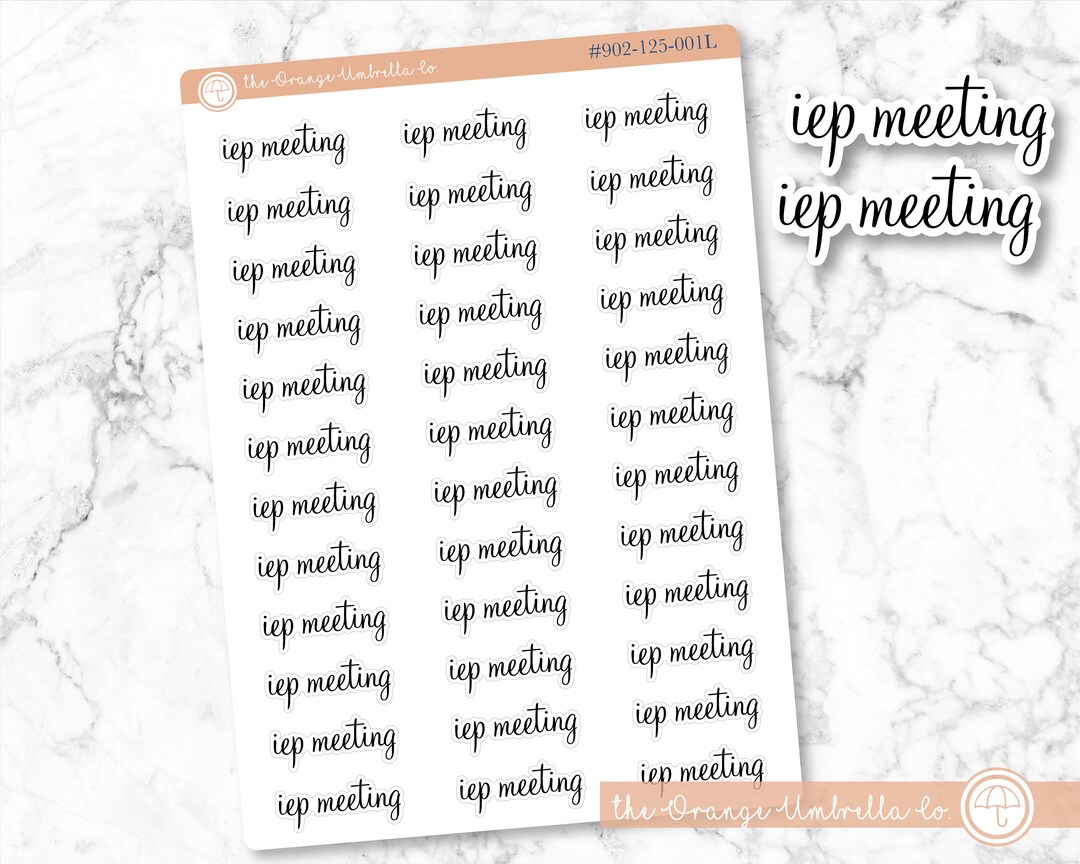 Iep Meeting Script Planner Stickers F4 S-706-B - Etsy
