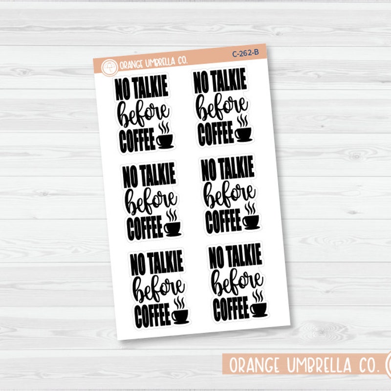 No Talkie Before Coffee - Etsy