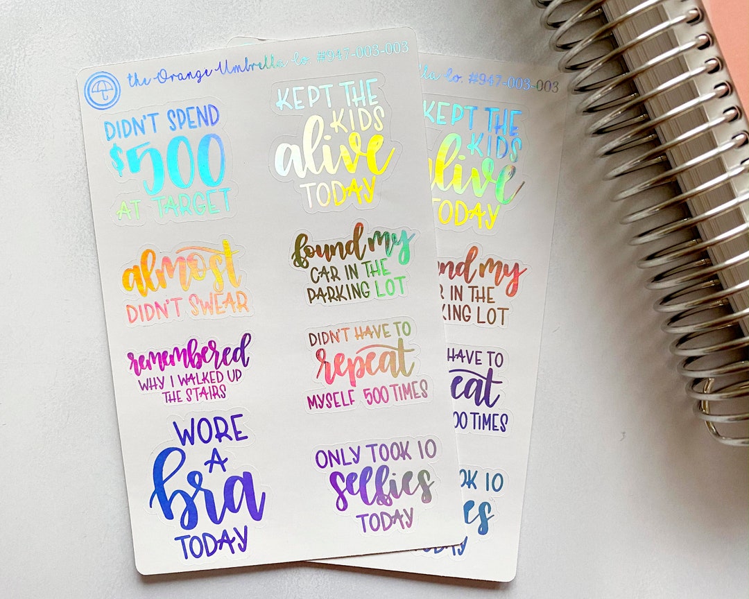 Humorous Adulting Quote Mix Sheet Script Planner Stickers F7 D-023-F-HO ...