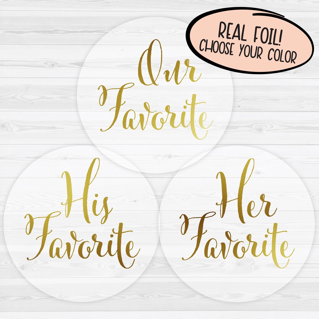 His Favorite Her Favorite Our Favorite Wedding Stickers | Favorites ...
