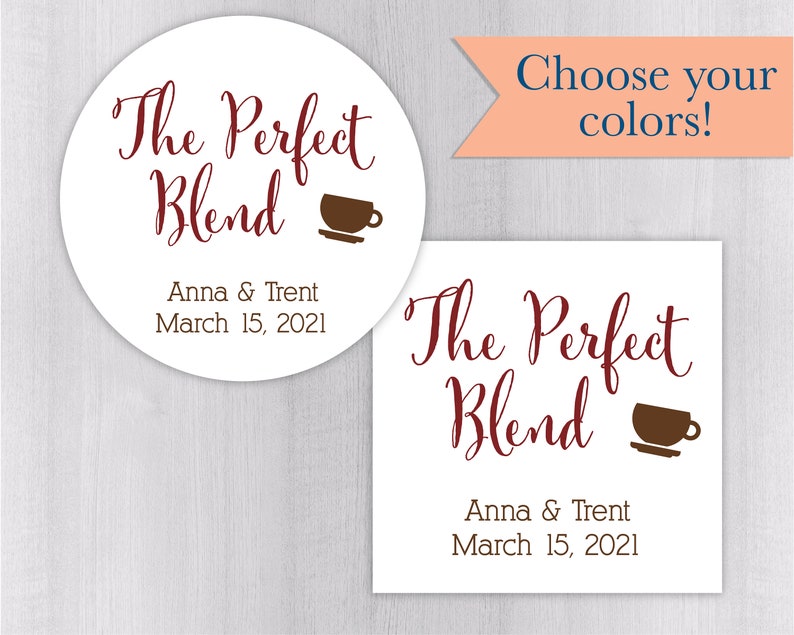 The Perfect Blend Tea or Coffee Cup Wedding Favor Stickers - Etsy