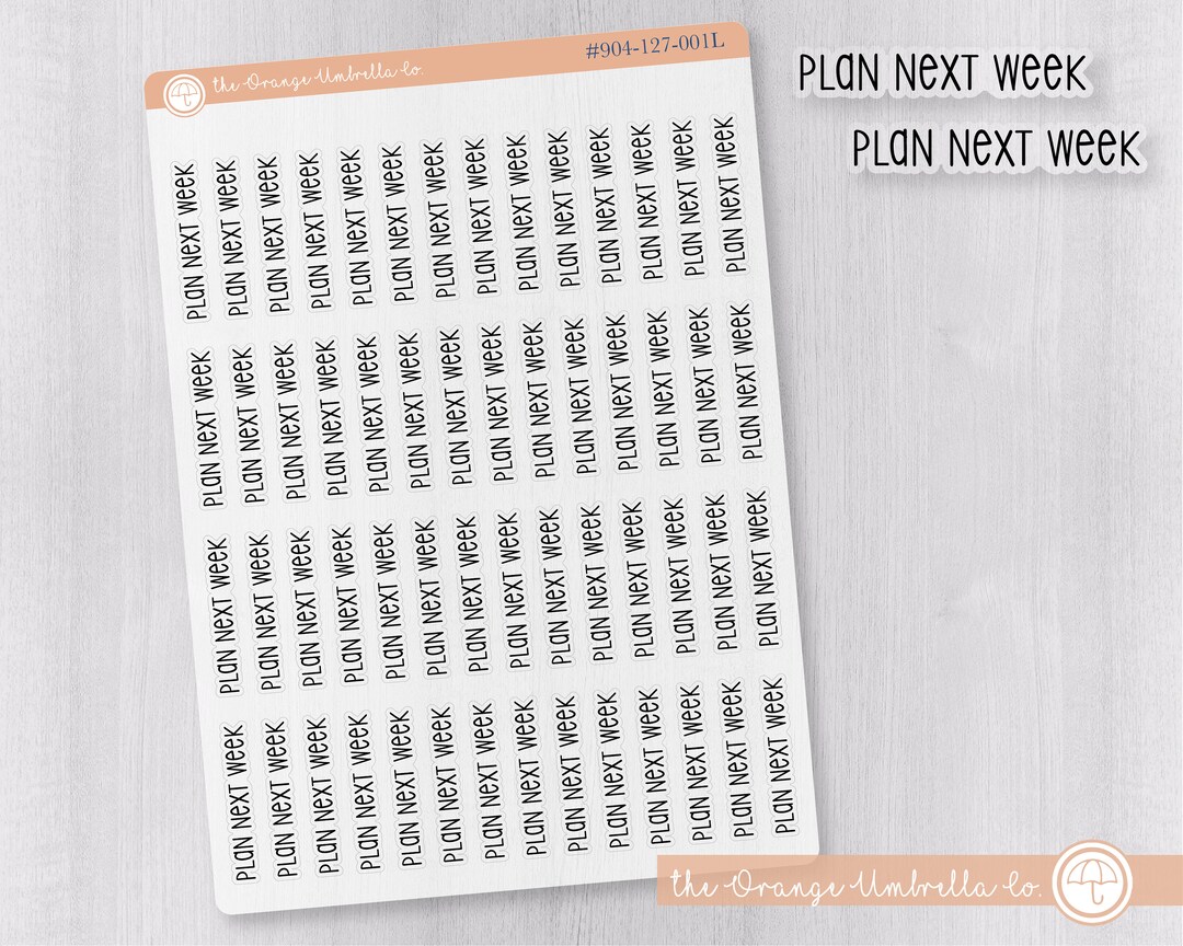 Plan Next Week Script Planner Stickers and Labels F3 Clear Matte T-038 ...