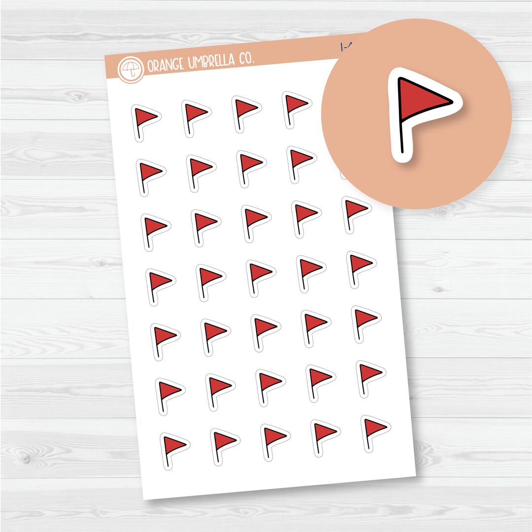 Hand Doodled Red Flag Period Tracker Planner Stickers I-467 - Etsy