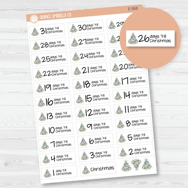 Christmas Countdown Stickers - Etsy