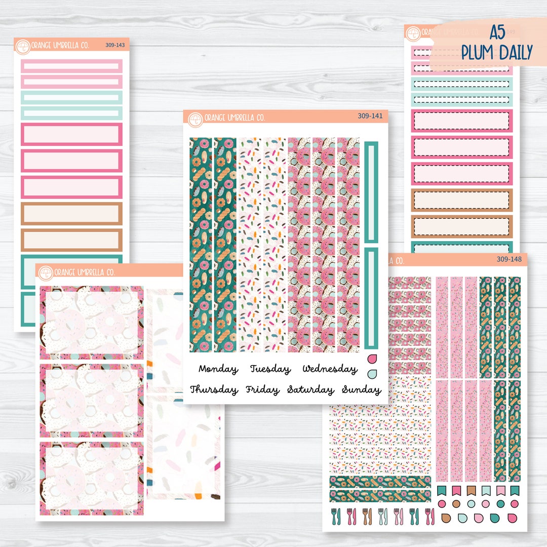 Donuts A5 Plum Daily Planner Kit Stickers 309-141 - Etsy