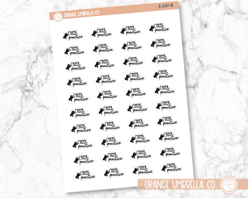 Cheer/cheerleading Practice Icon Script Planner Stickers - Etsy