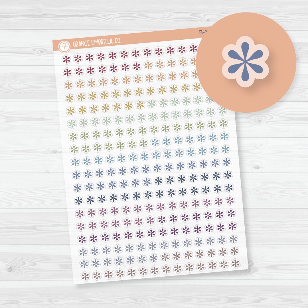 Asterisk Icon Planner Stickers and Labels Muted Rainbow Clear Matte B ...