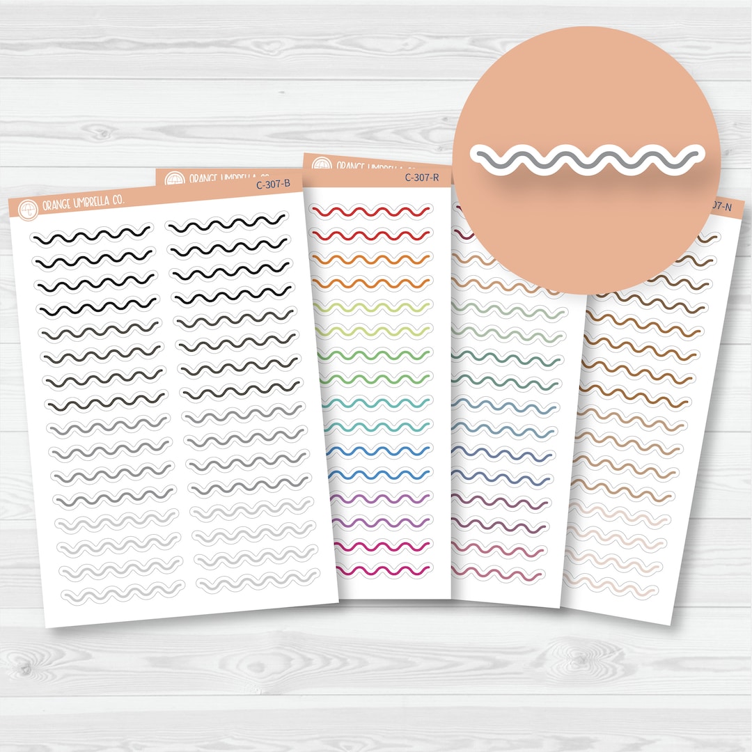 Squiggle Header / Divider Bar Planner Stickers | C-307 - Etsy