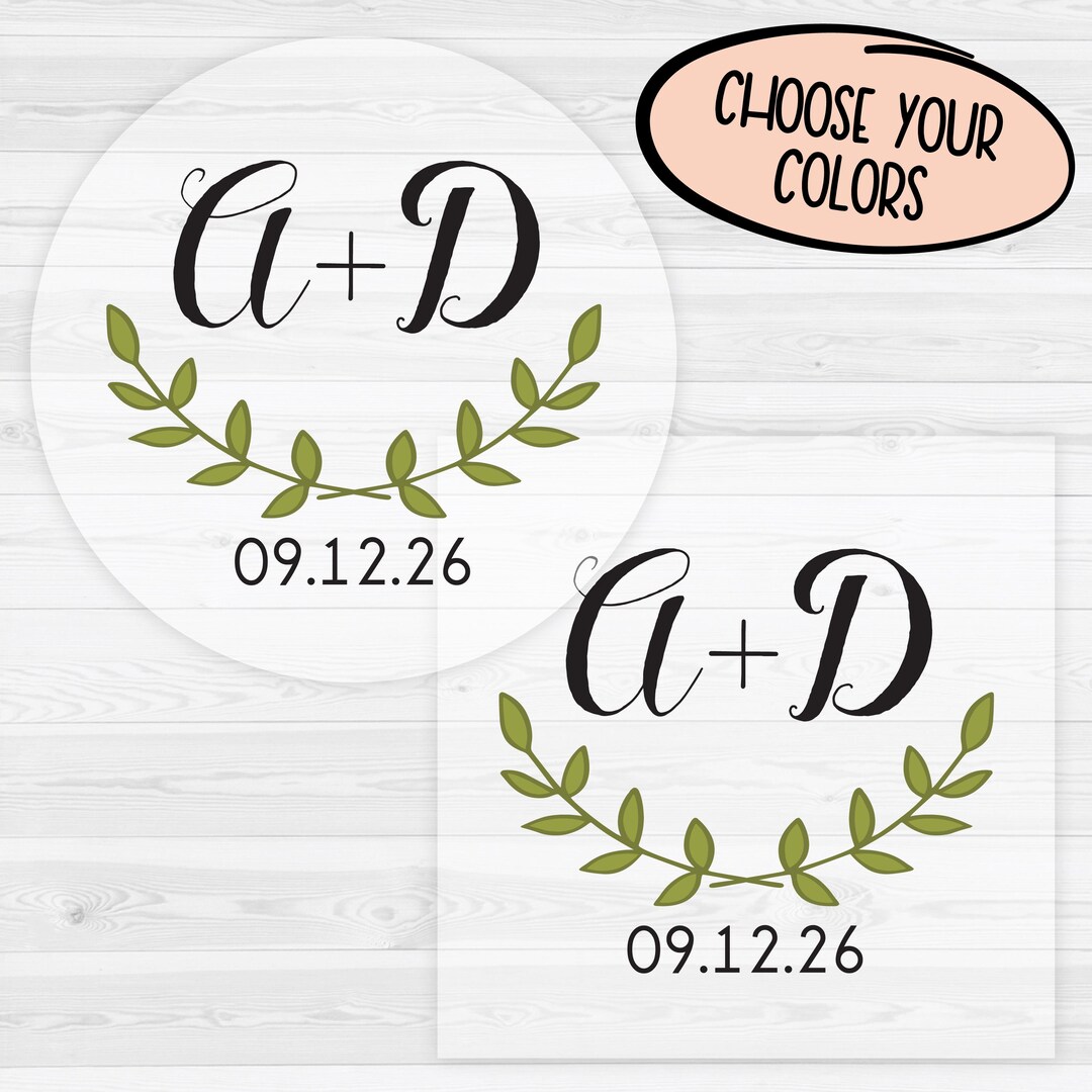 Rustic Wedding Sticker | Personalized Wedding Invitation Sticker ...