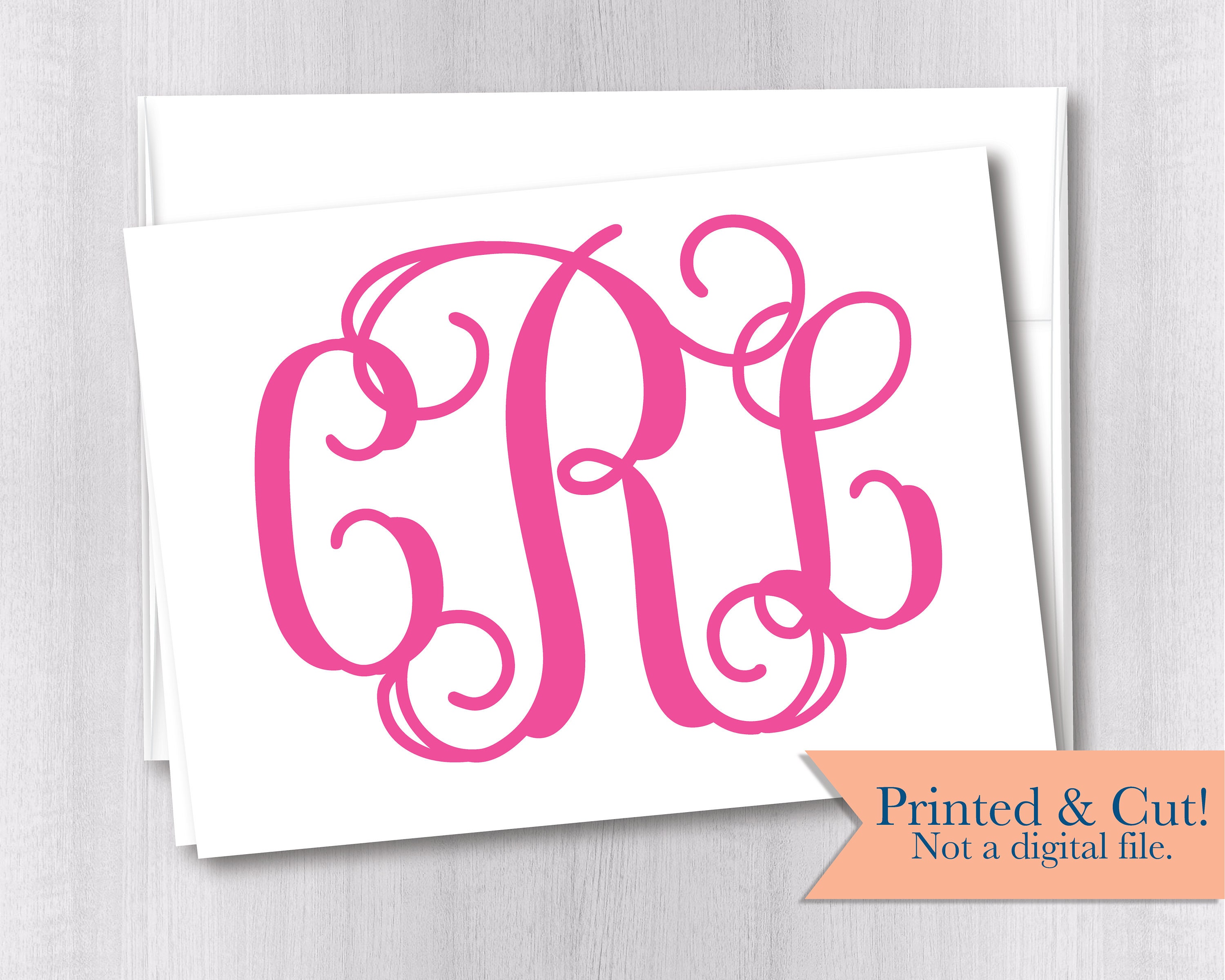 Monogrammed Folded Note Cards - 6pk | Initial Note Cards | Teacher ...